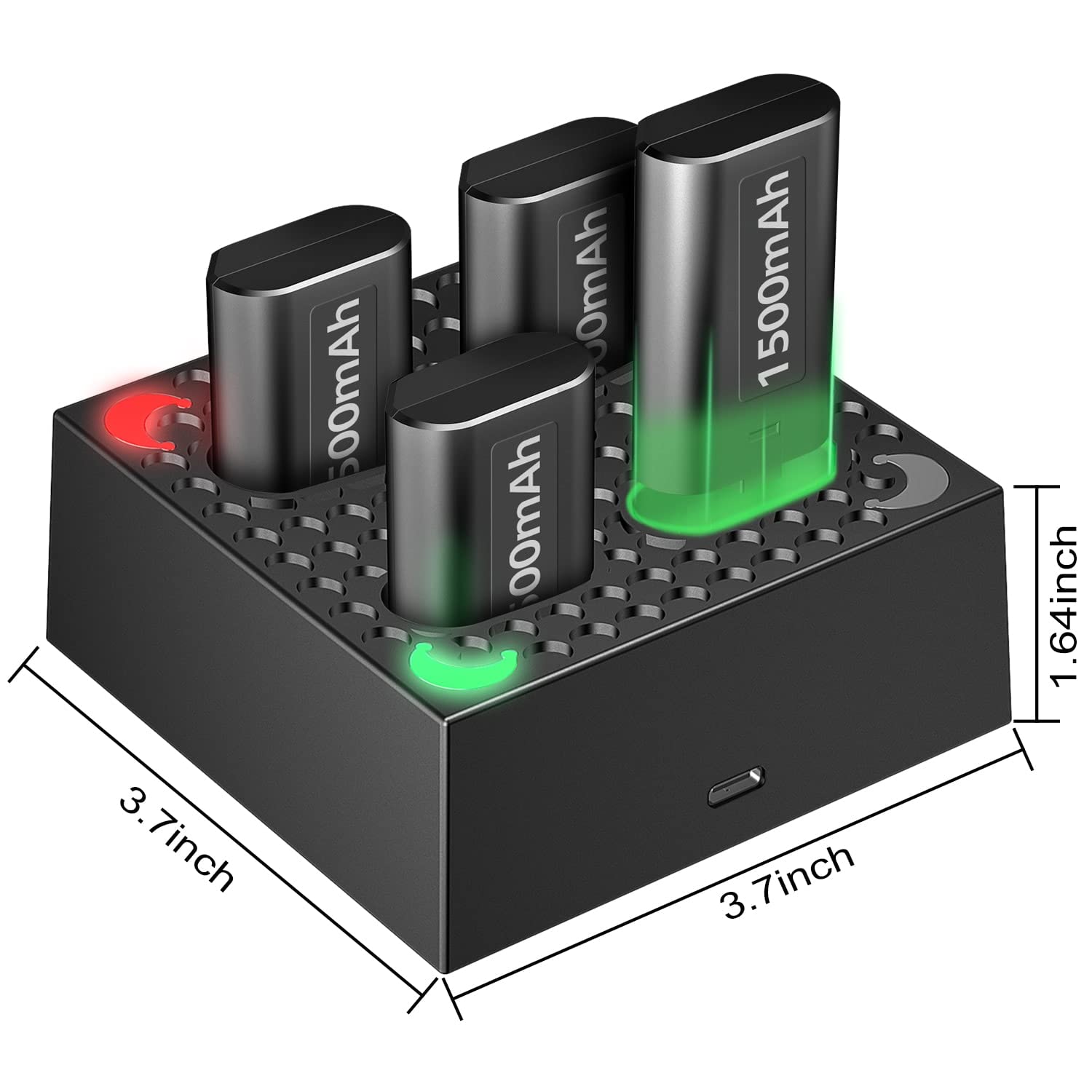 Rechargeable Battery Packs for Xbox One/Xbox Series X|S, 4 X 1500mAh Xbox one Controller Battery Packs, High Capacity Batteries with Charger for Xbox One/One S/One X/One Elite
