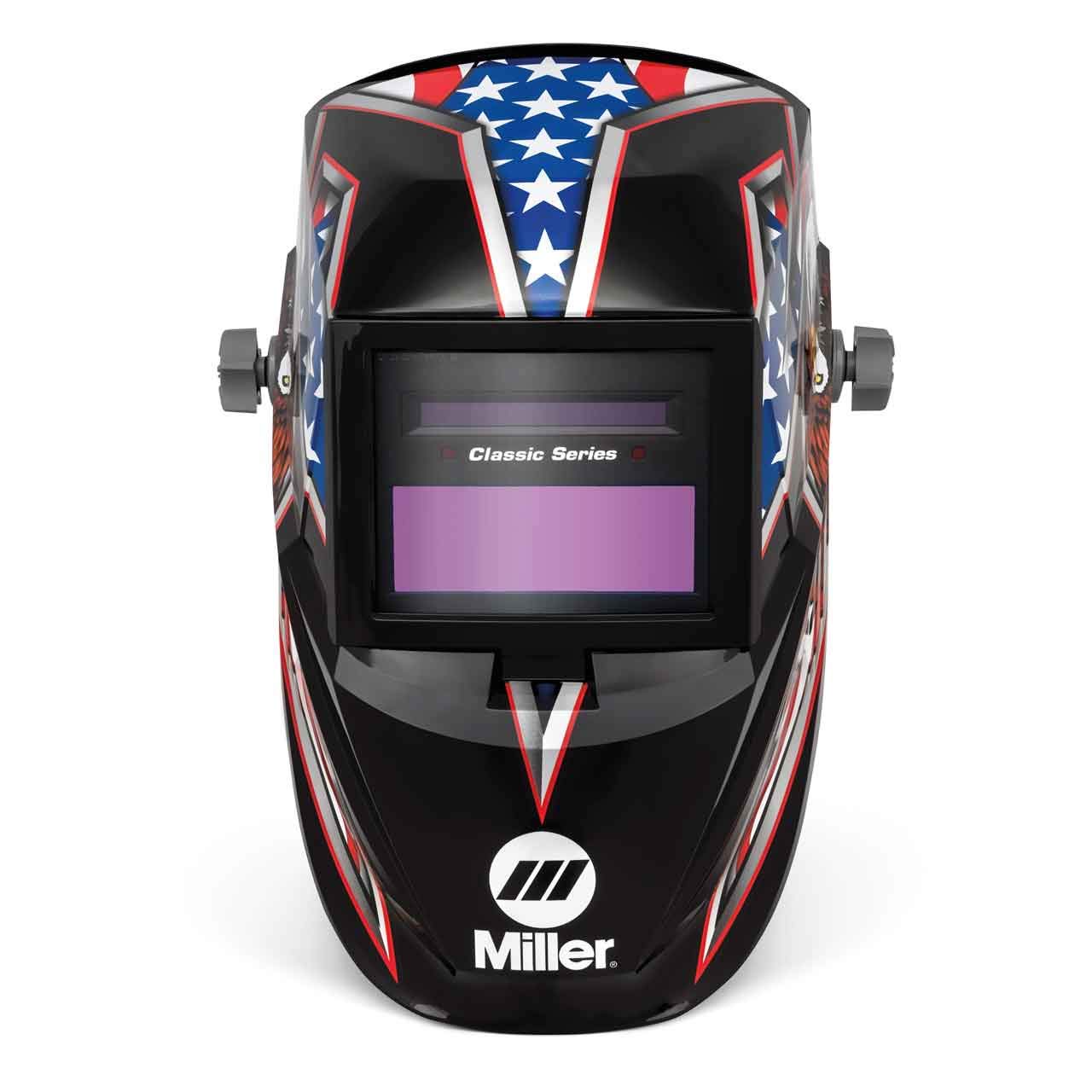 MILLER Welding Helmet,Black/Blue/Red/White