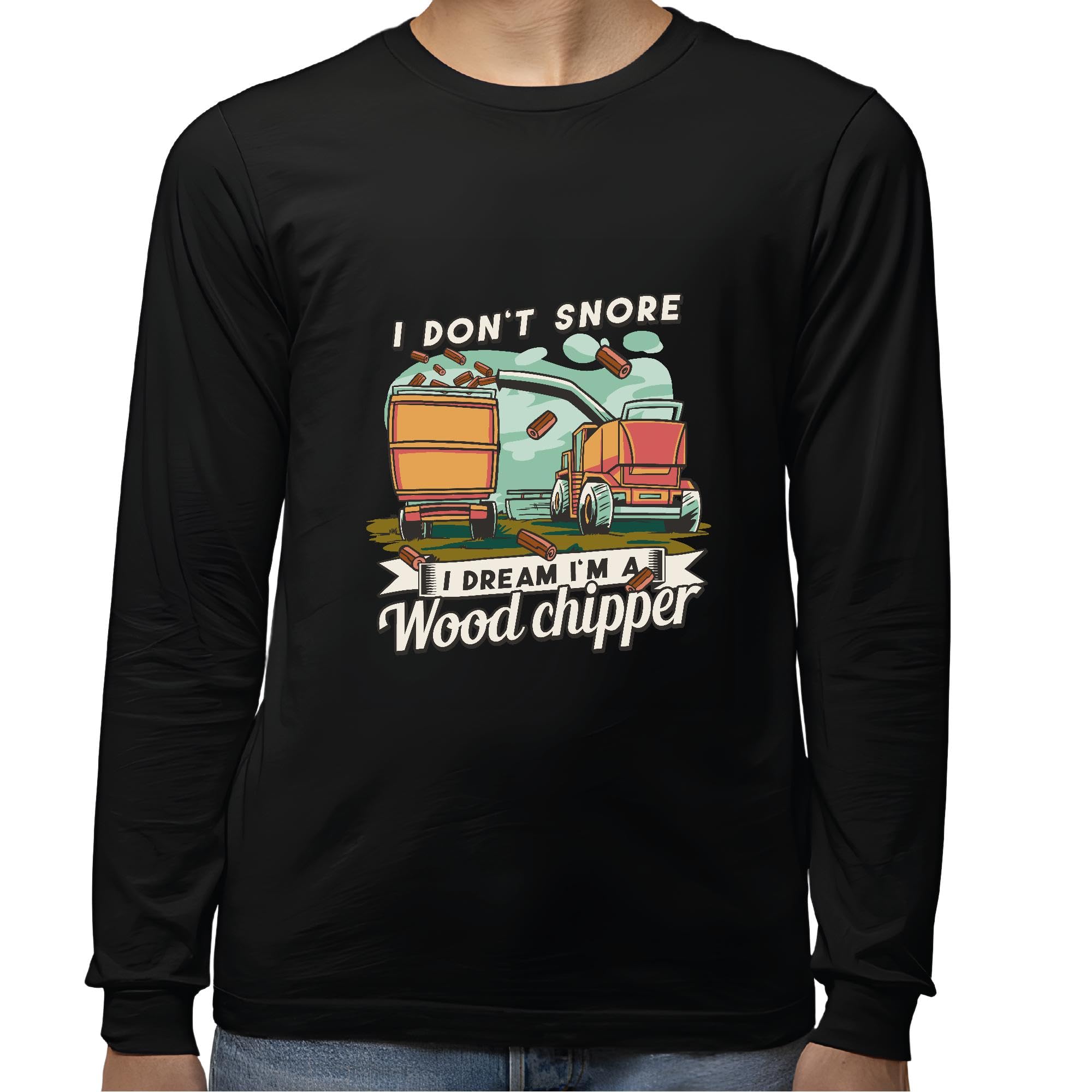 Men Wood Chipper Inspired Gift The perfect gift for DIY enthusiasts and tools lovers Black and Muticolor Unisex Long Sleeve T Shirt