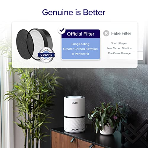 LEVOIT Air Purifier LV-PUR131 Replacement True HEPA & Activated Carbon Filters Set (2 Pack) & LV-H132 Air Purifier Replacement Filter, 3-in-1 Nylon, True HEPA Activated Carbon Filter, 2 Pack, Black