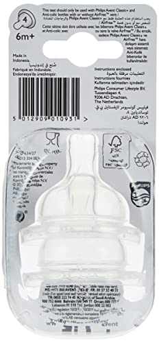 Philips AVENT BPA Free Classic Fast Flow Nipple, 2-Pack