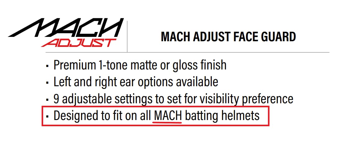 Rawlings | MACH Adjust Face Guard | Adjustable Extension Piece | Black | Left-Handed Batter