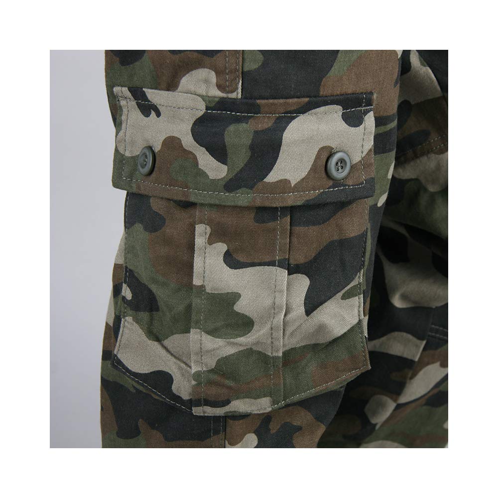 Men's Casual Relaxed Fit Cargo Pants,Outdoors Wild Military Army Camo Combat Work Pants with 8 Pockets Army Camo 38-US 36