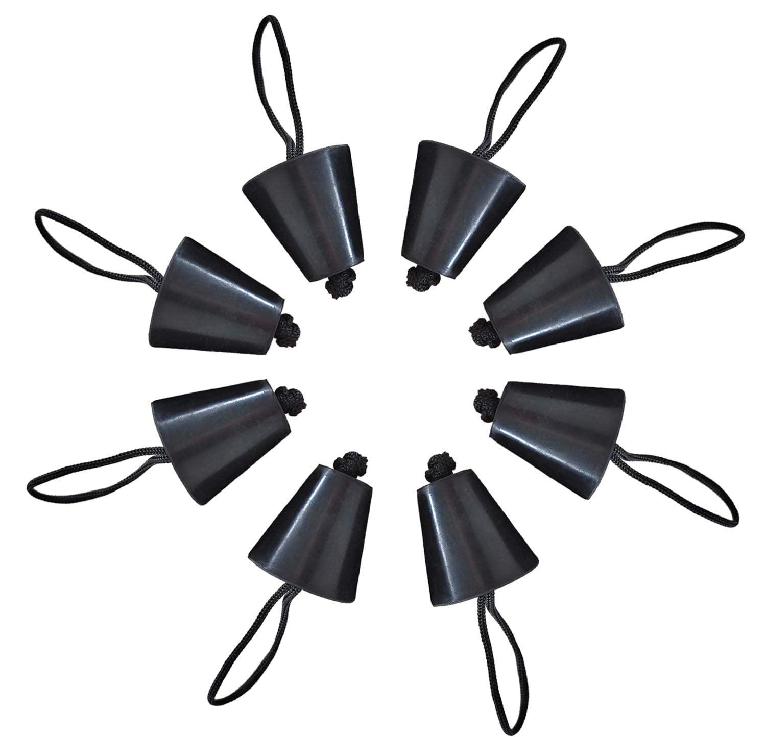 michebizzzz Universal Kayak Scupper Plug Silicone Scupper Plugs Kayak Canoe Drain Stopper with Lanyard for Kayak Plug Replacement Part 8 Pieces (Black)
