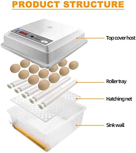 YaeCCC Egg Incubator, Automatic Egg Hatching Incubator Temperature Control for Hatching Chicken Duck Quail Bird Eggs (16 Eggs)
