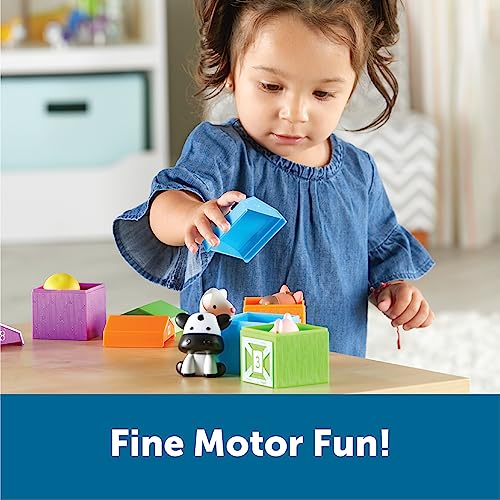 Learning Resources Peekaboo Learning Farm - 10 Pieces, Ages 18+ Months Toddler Learning Toys, Counting and Sorting Toys, Farm Animals Toys