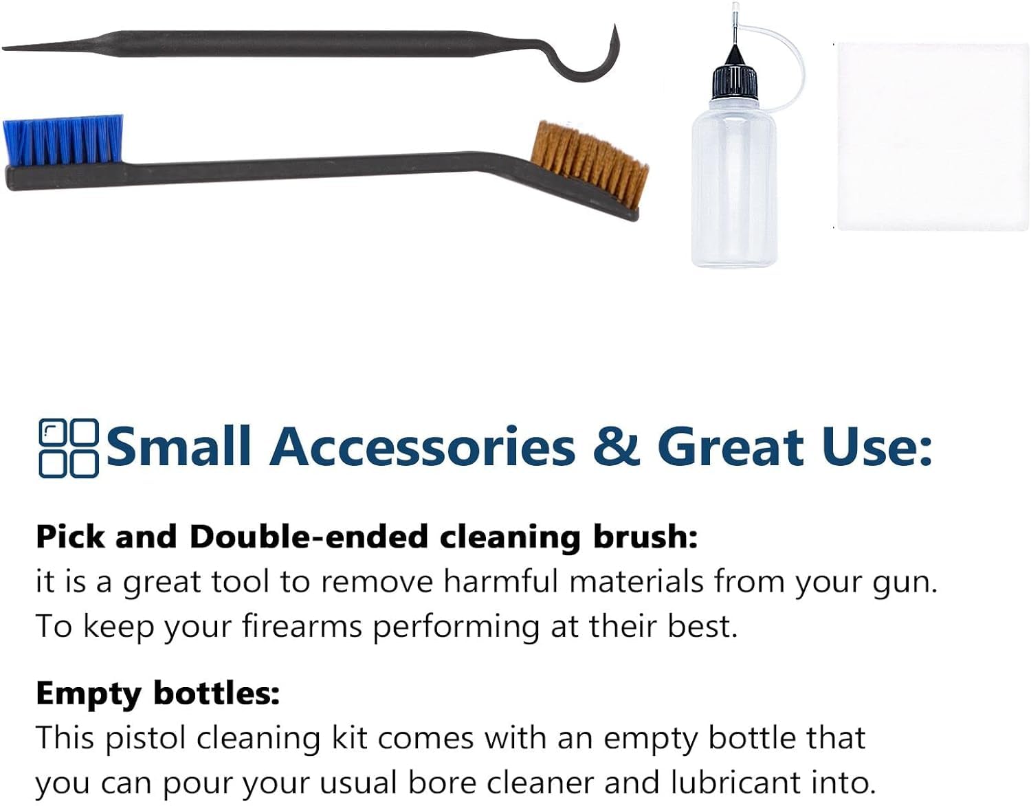 Raiseek Elite Version Pistol Cleaning Kit 9mm/.357.22.45.40 Caliber Gun Cleaning Kit and Handgun Cleaning Kit Portable Brass Brush with Case