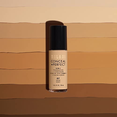 Milani Conceal + Perfect 1 Fl. Oz. Espresso Liquid Foundation - Cover Under-Eye Circles, Blemishes & Skin Discoloration for a Flawless Complexion