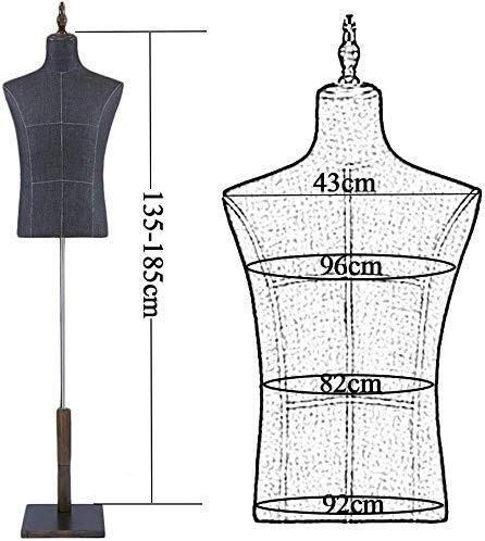 Mannequin Tailors Dummy Torso Dress Form Torso Dressmakers Male Tailors Dummy Torso Display for Dressmakers with Wood Tripod Base