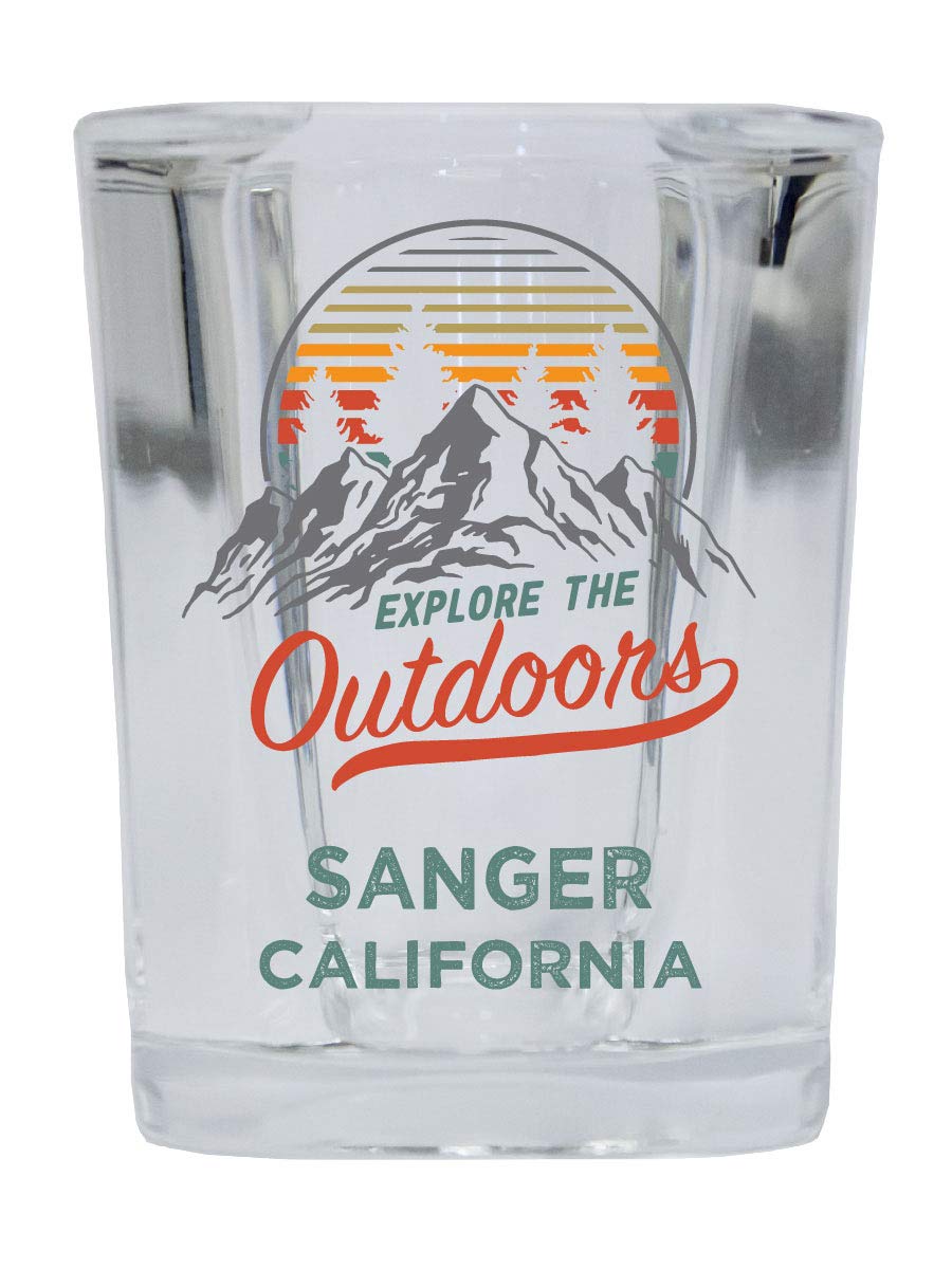 R and R Imports Sanger California Explore the Outdoors Souvenir 2 Ounce Square Base Liquor Shot Glass