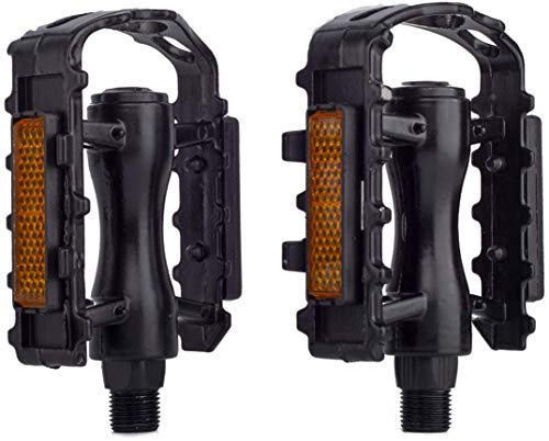 Mordely 9/16 Bike Pedals for Replacement Bicycles Accessory, Mountain Road Bicycles Platform Flat Pedal with Anti-Slip Spike, Fits BMX MTB Bike
