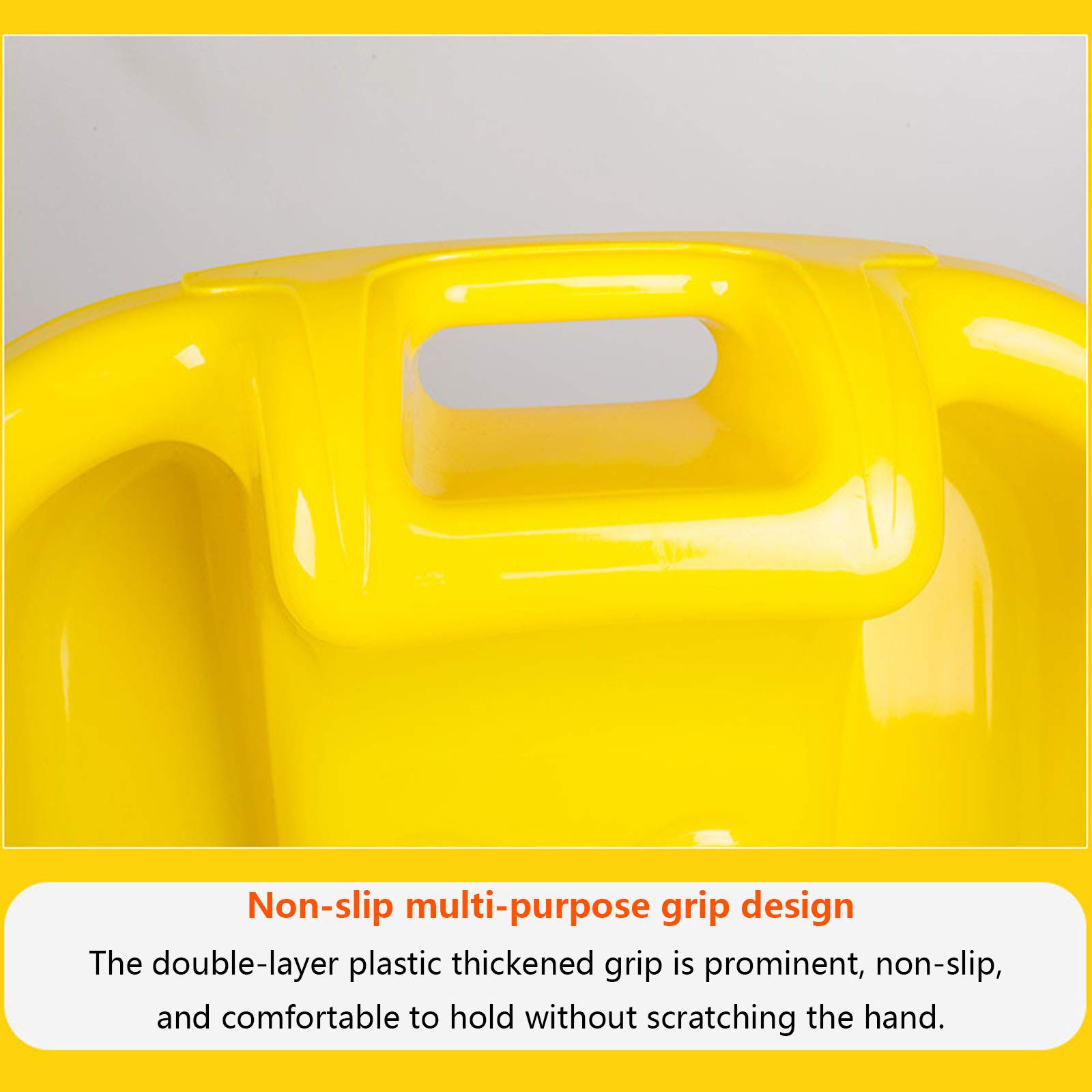QILIN Double Sled, Outdoor Plastic Sled Set, with Handle, Pull Rope and Brake Performance, Suitable for Large Downhill Skis for Children and Adults, Yellow