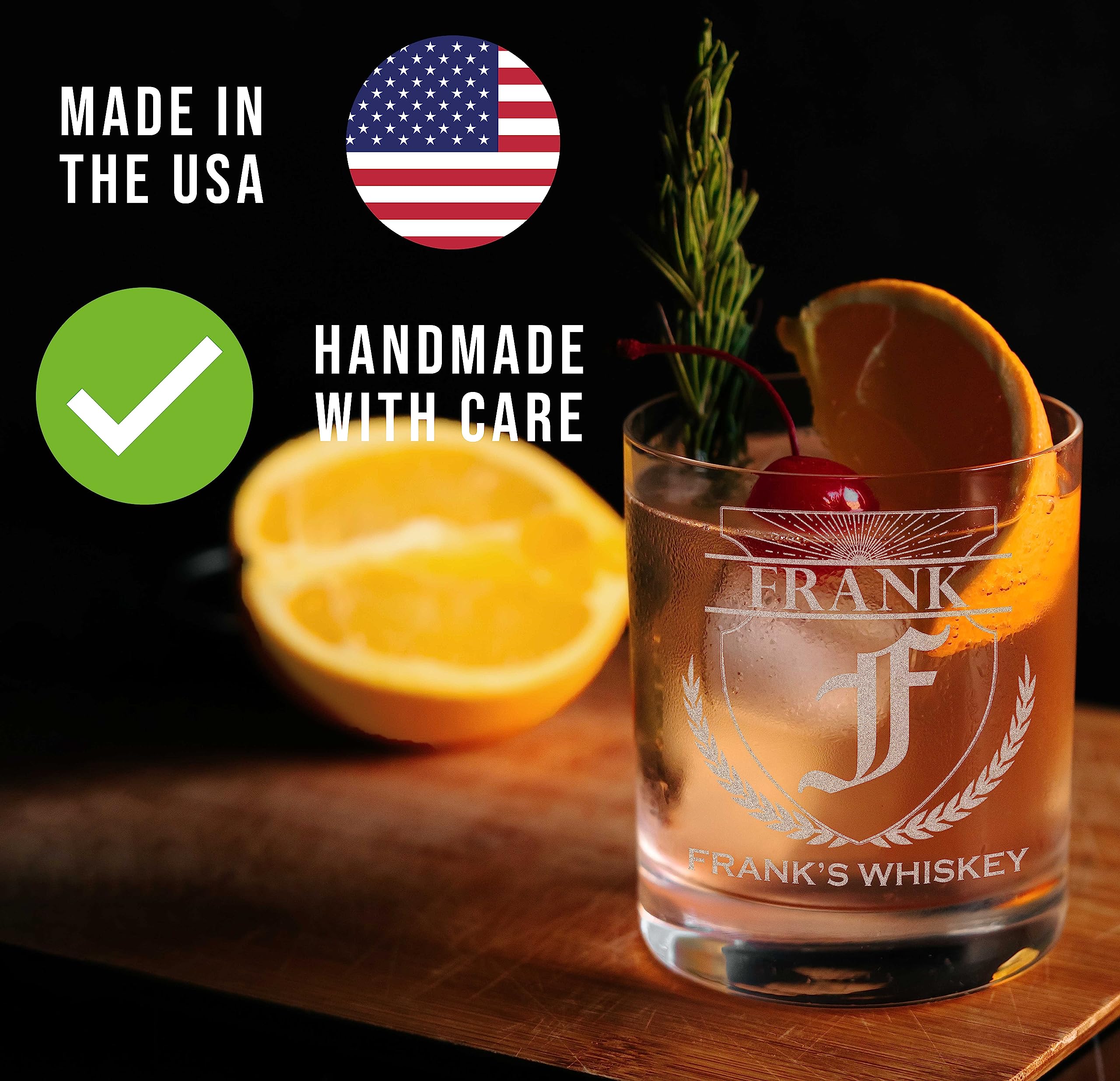 Personalized Etched 11oz Whiskey Glass - Custom Engraved Bourbon Customized Gifts for Men, Dad Scotch Drinking Birthday Glasses, Groomsmen Gifts, Liquor Cocktail Rocks Old Fashioned, Scott Monogram