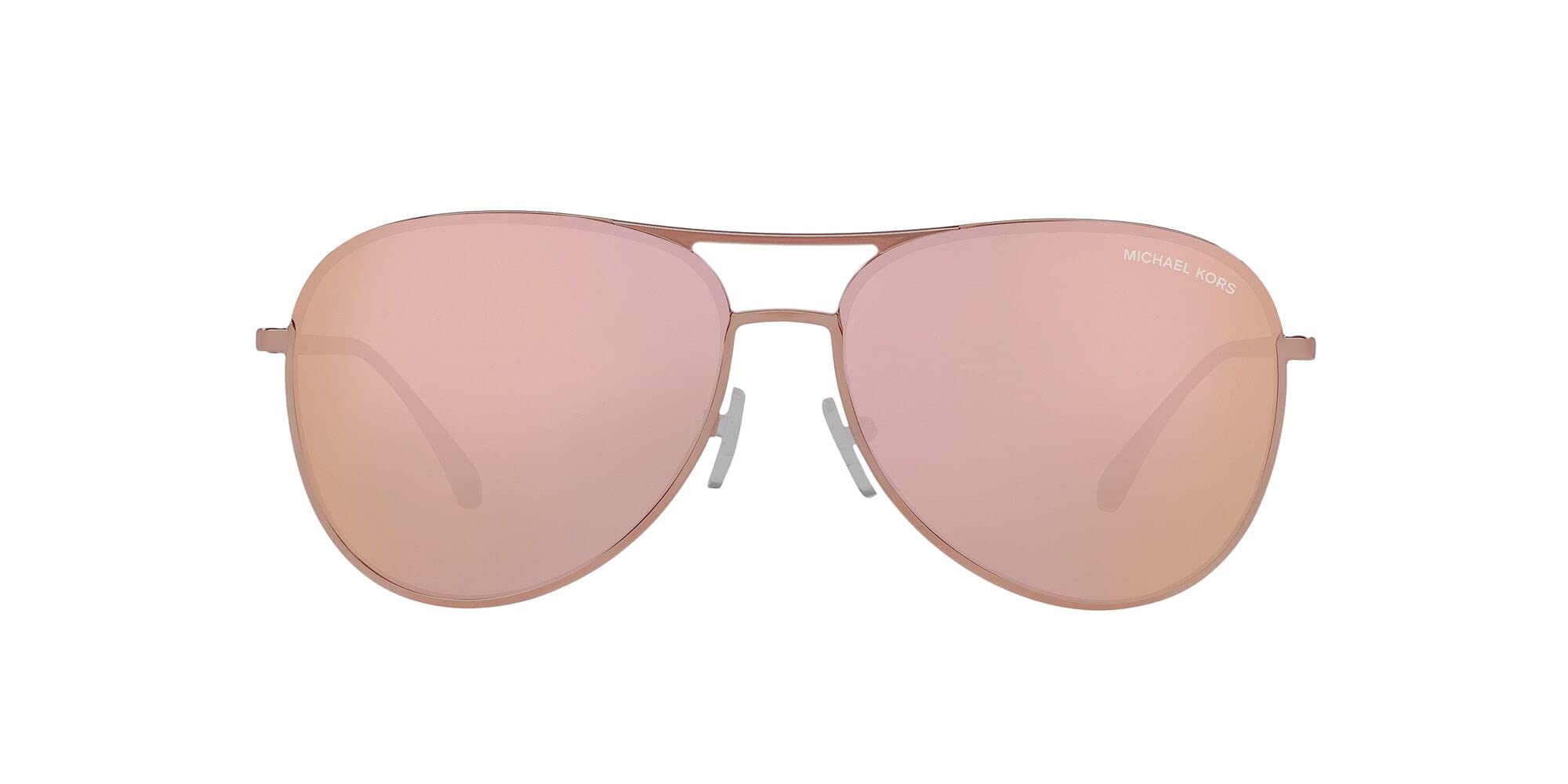 Michael Kors Woman Sunglasses Rose Gold Frame, New Rose Gold Mirror Lenses, 59MM