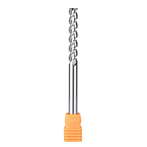 SpeTool 1/4 Shank Carbide End Mill for Aluminum Cut (3 Flutes, 3.5 inch Long) Non-Ferrous Metal Upcut CNC Spiral Router Bit