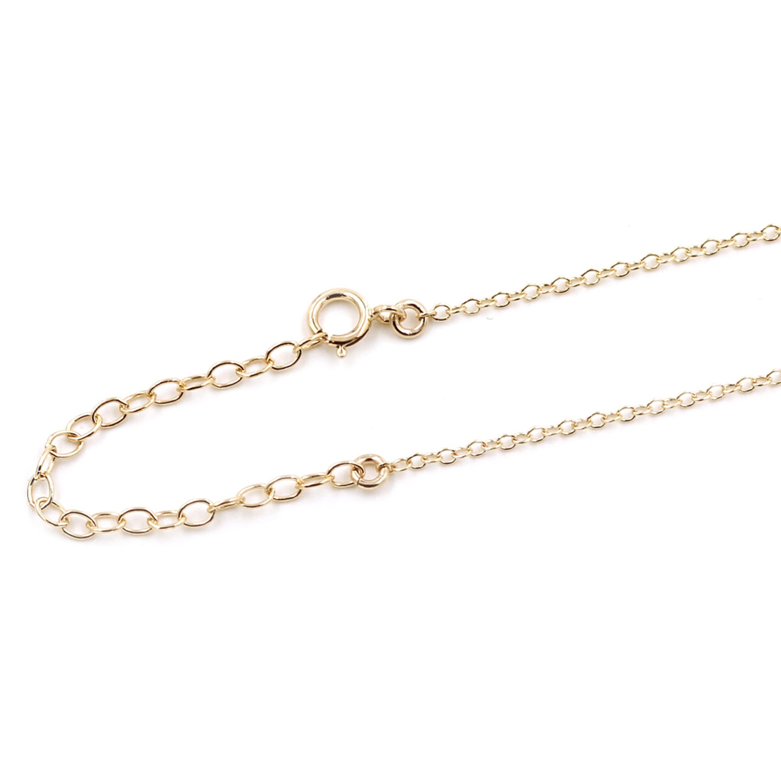 MaeMae February Birthstone Crystal Necklace, Amethyst Man-Made Crystal Gemstone, 14k Gold-Filled Chain 16β-18β
