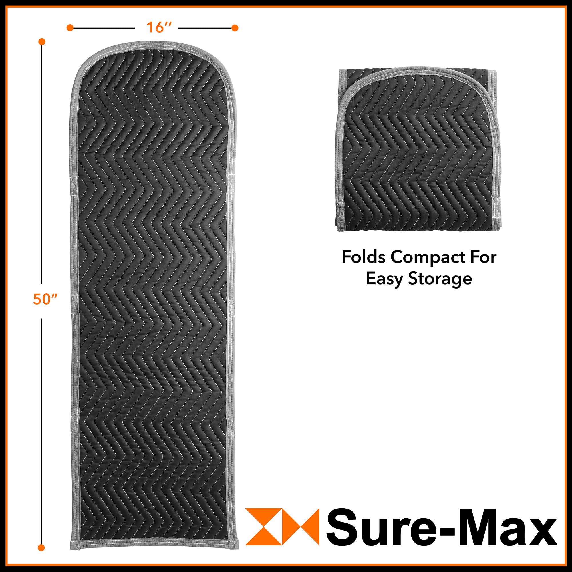 Sure-Max Heavy Duty Round Top Hand Truck Dolly Cover, Woven Cotton/Polyester, 50" x 16", Black