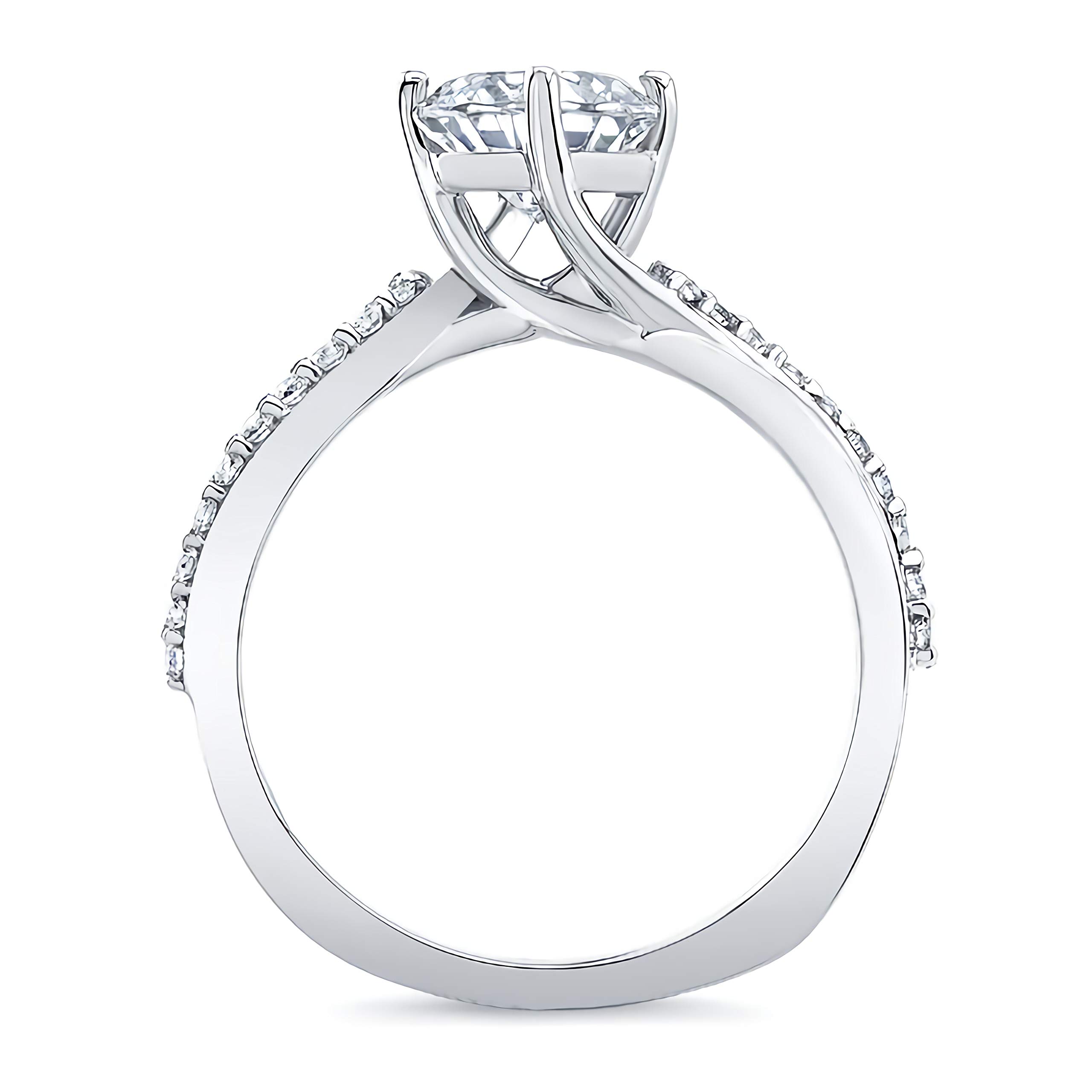 Molioaki 1.15 Carat (ctw) moissanite engagement rings for women - 10K white gold ring moissanite rings -5.5