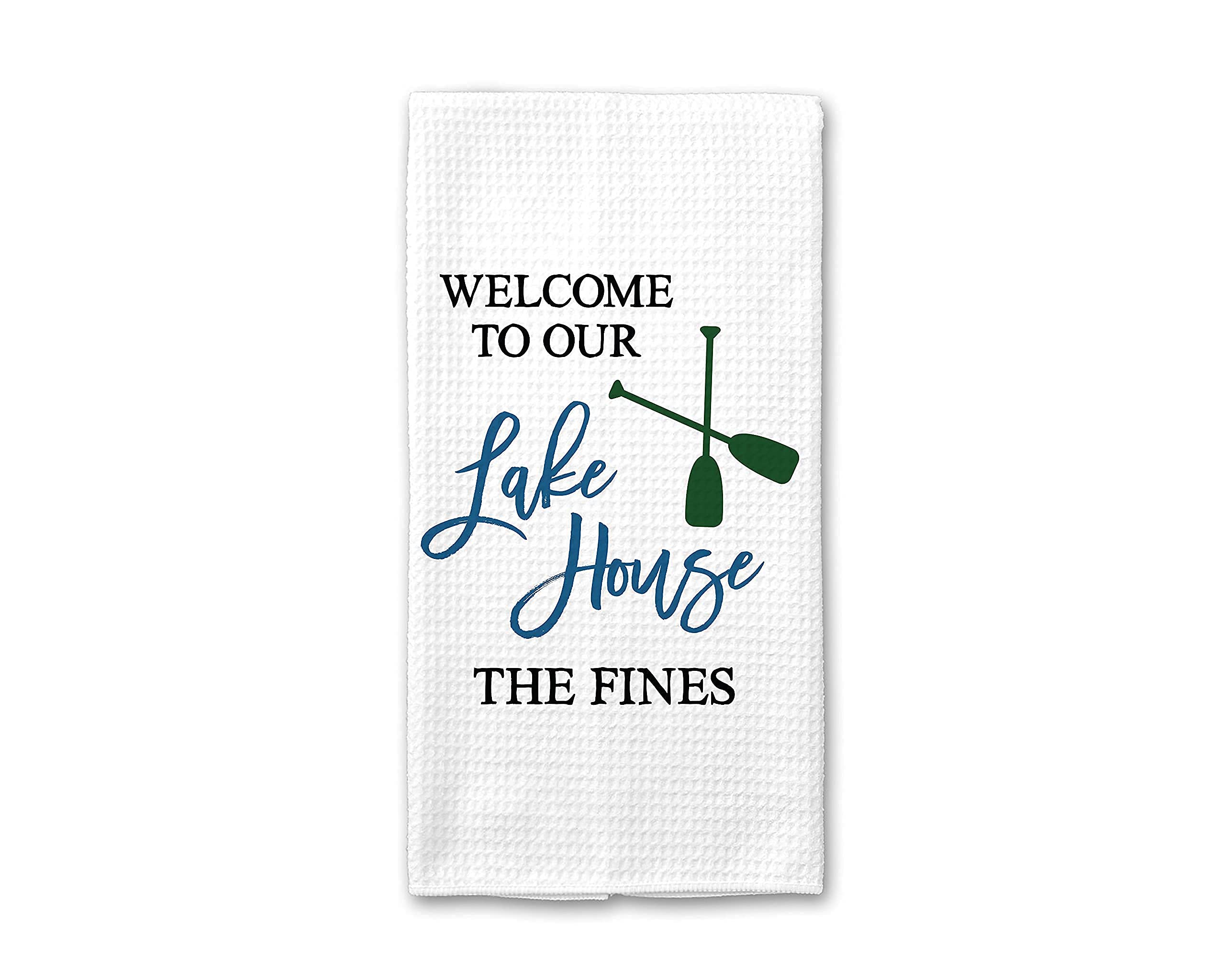Personalized Lake House Kitchen Towel | Personalized Lake House Tea Towel | Family Name | Lake House Hand Towel | Lake House Gift | Kitchen Decor