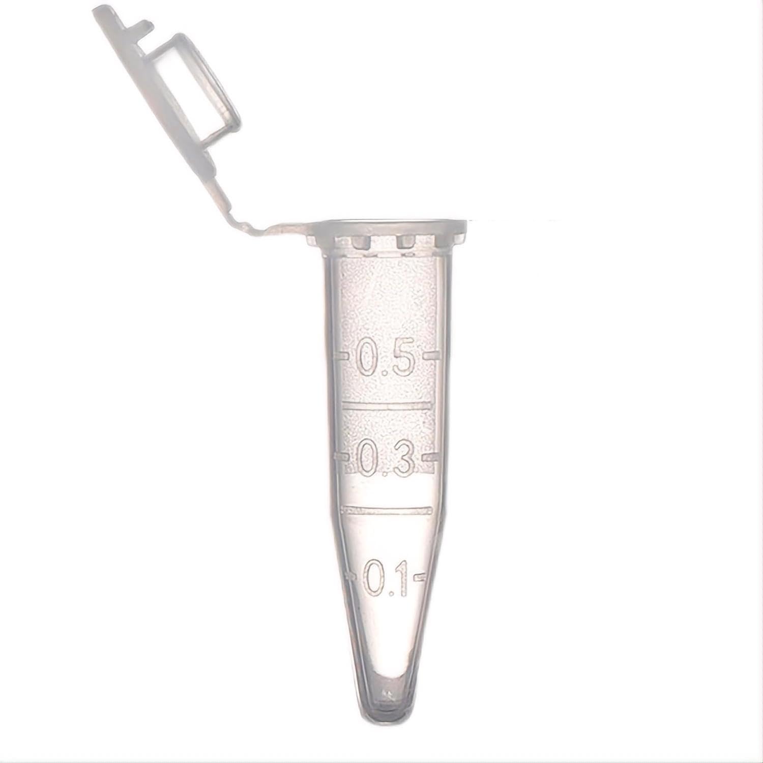 zoomto 0.5ml Microcentrifuge Tubes 2000PCS,Centrifuge Tubes with Attached Lid,Clear Conical Micro Centrifuge,Clear Graduation (2Bag Packs)