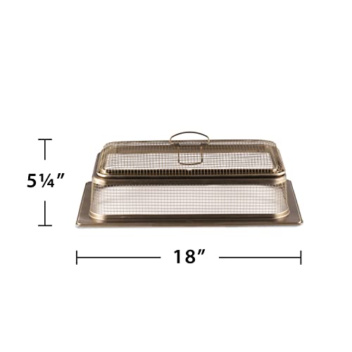 TIKI Brand Retreat Fire Pit Screen and Poker, Fire Pit Screen - Spark Protector for Outdoor Fire Pit | 18 x 11 x 7 inches, Fire Pit Poker | 32.9 x 3.8 x 3.8, Gold and Black, 132000968