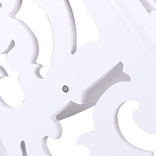 Yosoo Corner Shelf, 2 Tier Wall-Mounted Carved Home Bathroom Corner Shower Storage Shelf White Corner Display Rack