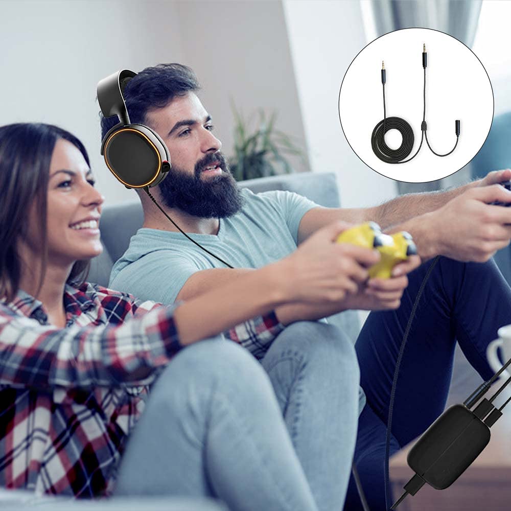 QJYTH Chat Link Cable Compatible with Elgato HD60,HD60S,HD60Pro, Party Chat Link Audio Adapter Cable Fit for PS4, PS5, Xbox One Chat Wire 2.0 M