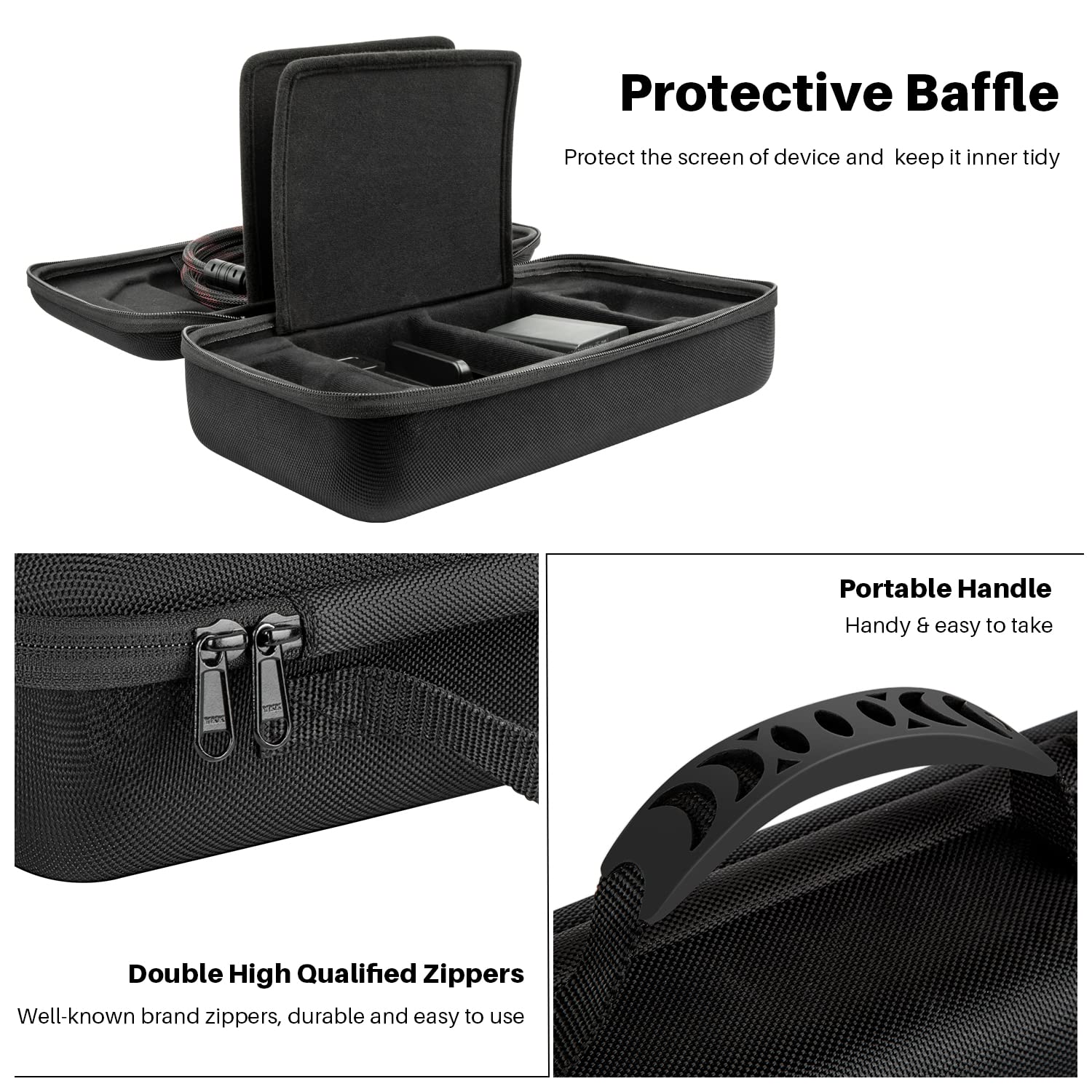 Upgraded Carrying Case for Steam Deck, MVIIOE for Steam Deck Case Protective Shell Fit Charger AC Adapter, Portable Travel Carrying Case Pouch for Steam Deck Console & Accessories, Black