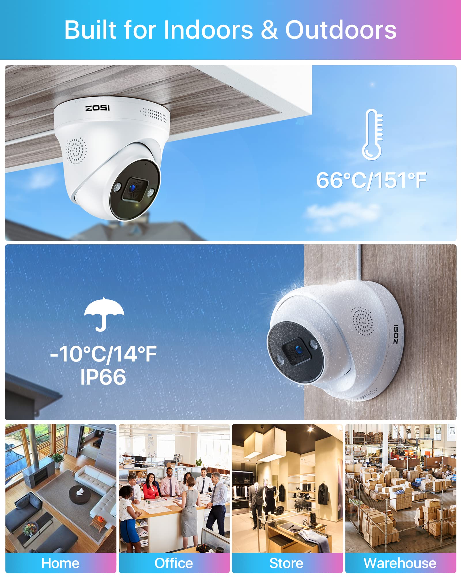 ZOSI 16Channel 4K PoE Home Security Camera System Outdoor Indoor with 4TB HDD,16pcs 4K PoE IP Cameras,Person Vehicle Detection,100ft Night Vision,2-Way Audio,16CH 4K NVR Recorder for 24/7 Recording