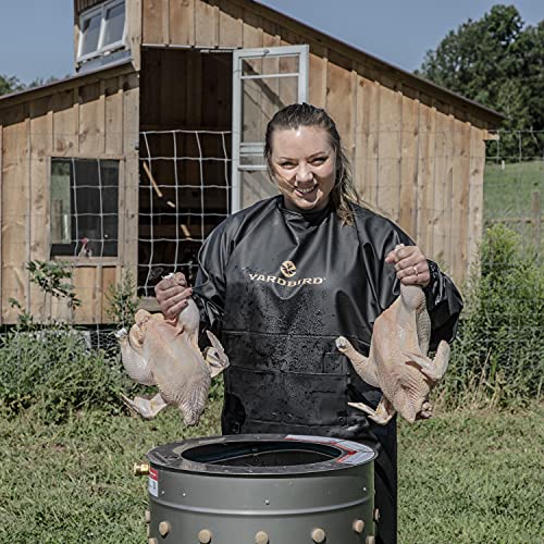 Yardbird Butchering Apron, Durable Waterproof Material, Full Length Sleeves, Elastic Cuffs, Two Adjustable Straps, Easy to Clean, One Size Fits Most, 373120010410,Black