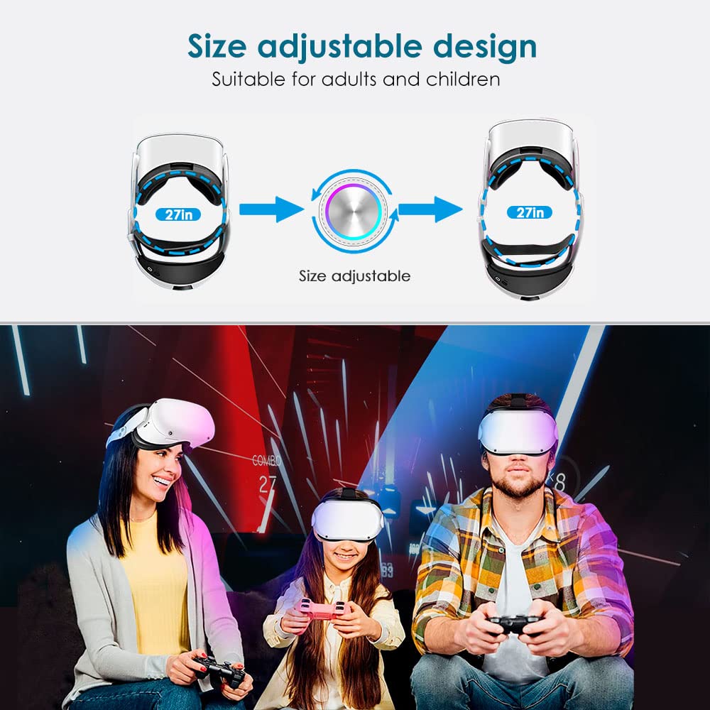 Surge VR Head Strap with Battery Pack, Compatible with Meta Quest Pro, Quest 2, and Quest, Lightweight and Portable, Extends Playtime for 8 Hours (White)
