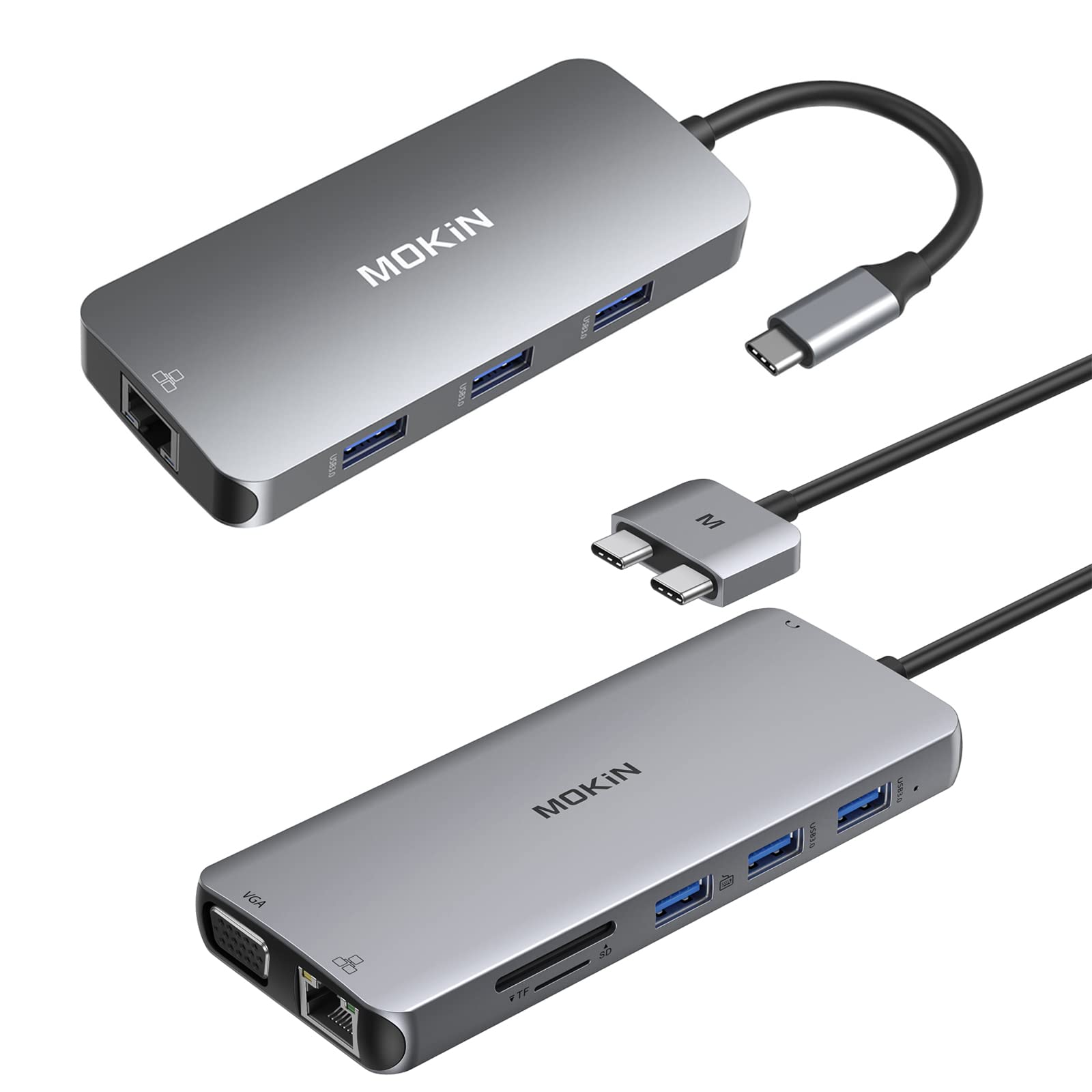 USB C Adapters for MacBook Pro/Air,Mac Dongle with 3 USB Port,USB C to HDMI, USB C to RJ45 Ethernet,MOKiN 9 in 1 USB C to HDMI Adapter,100W Pd Charging, USB C to SD/TF Card Reader USB C Hub