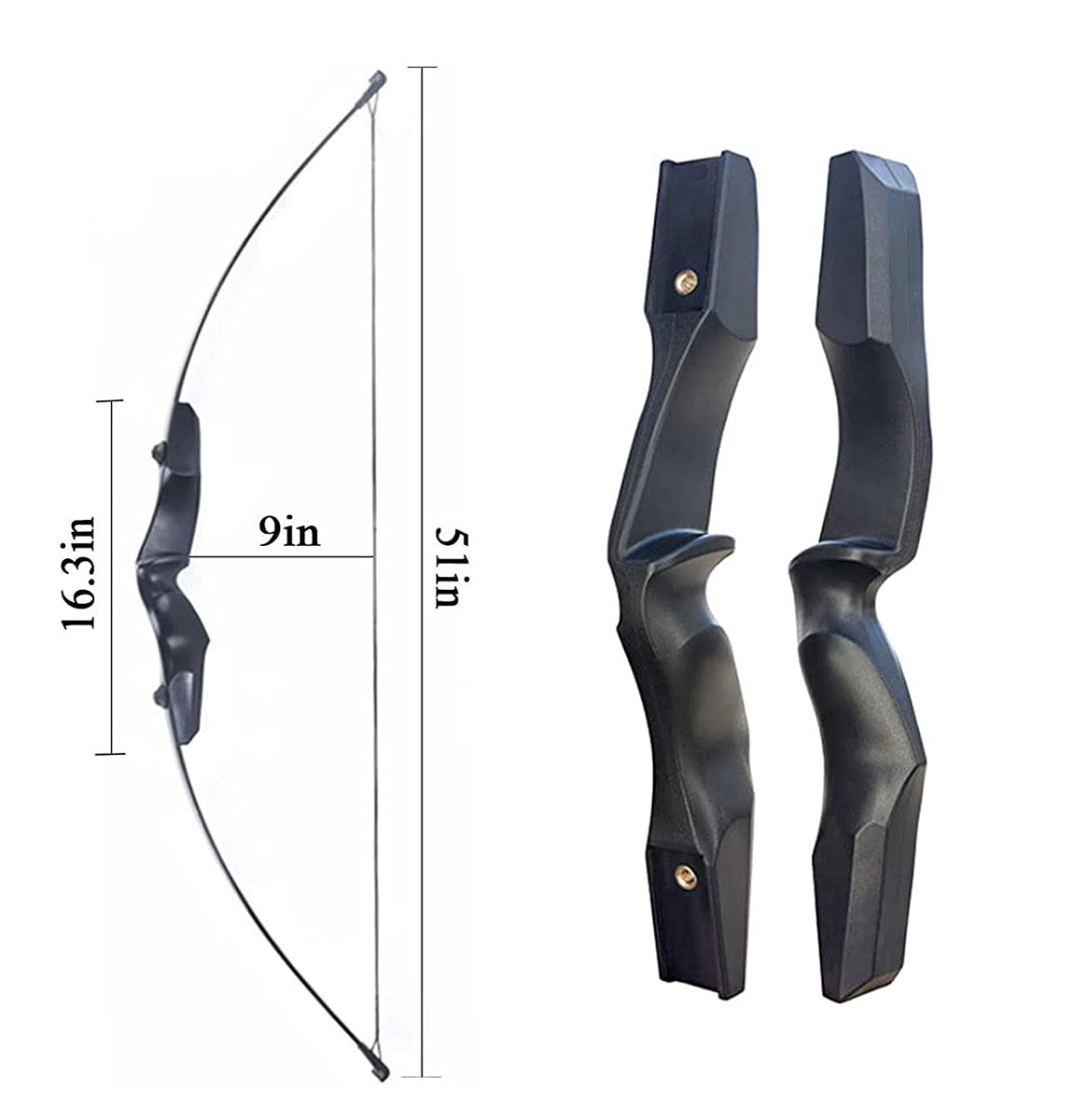 Monleap Archery Recurve Bow and Arrows Set for Adults 51" Right Hand Longbow Kit Takedown Bow for Beginner Hunting Shooting Practice 30-40lb (40 pounds)