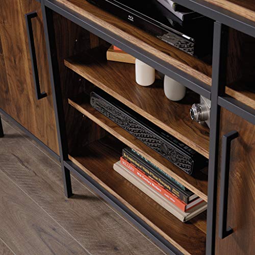 Sauder Nova Loft Credenza, L: 61.97" x W: 17.32" x H: 34.29", Grand Walnut Finish