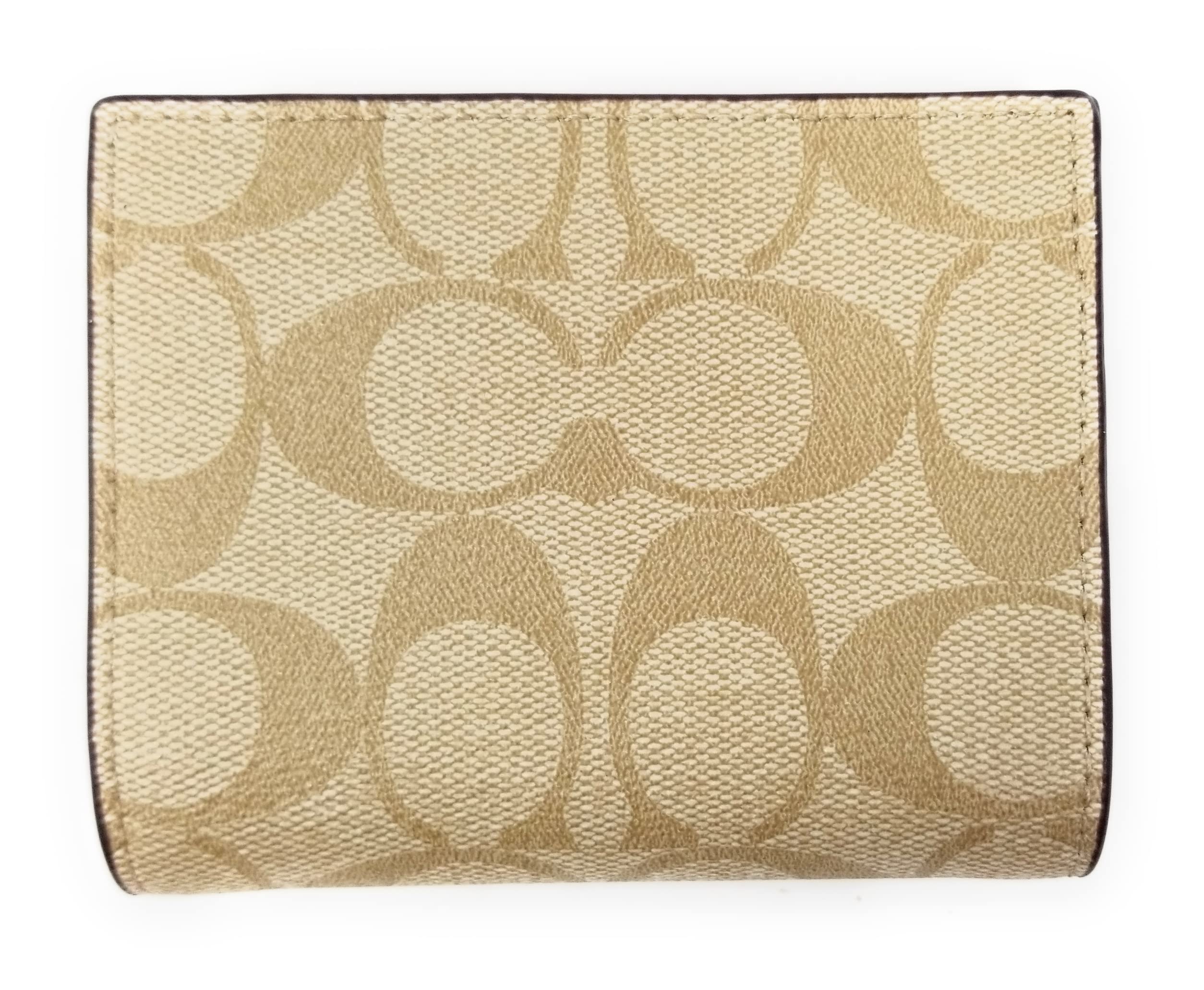 Small Morgan Wallet In Colorblock Signature Canvas (Khaki Powder Pink)