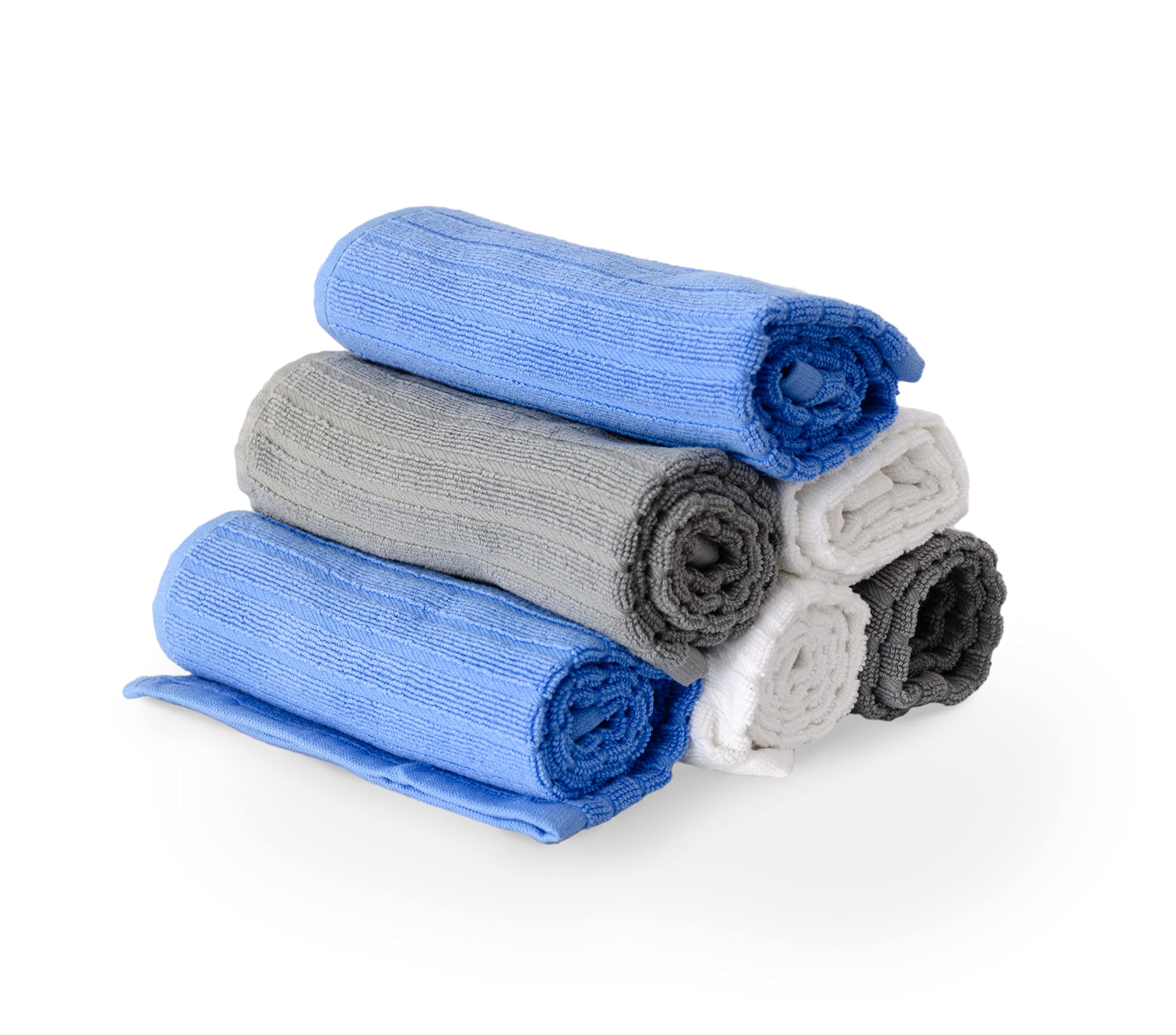 otinom 100% Cotton Terry Kitchen Dish Hand Towels - 6-Pack, 28 X 15 inches, 480 GSM