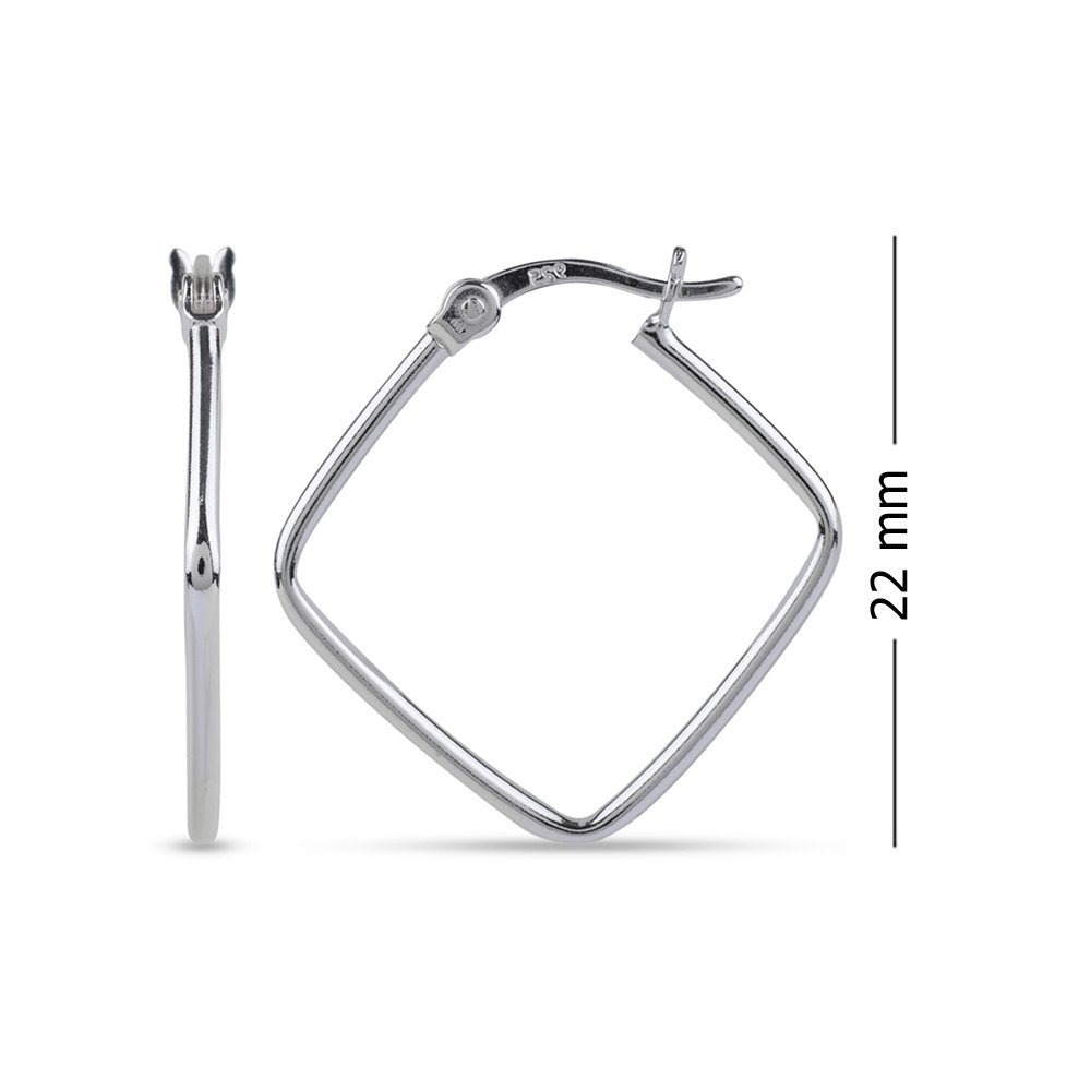 LeCalla Sterling Silver Jewelry Light Weight Square Dainty Small Hoop Earrings for Women