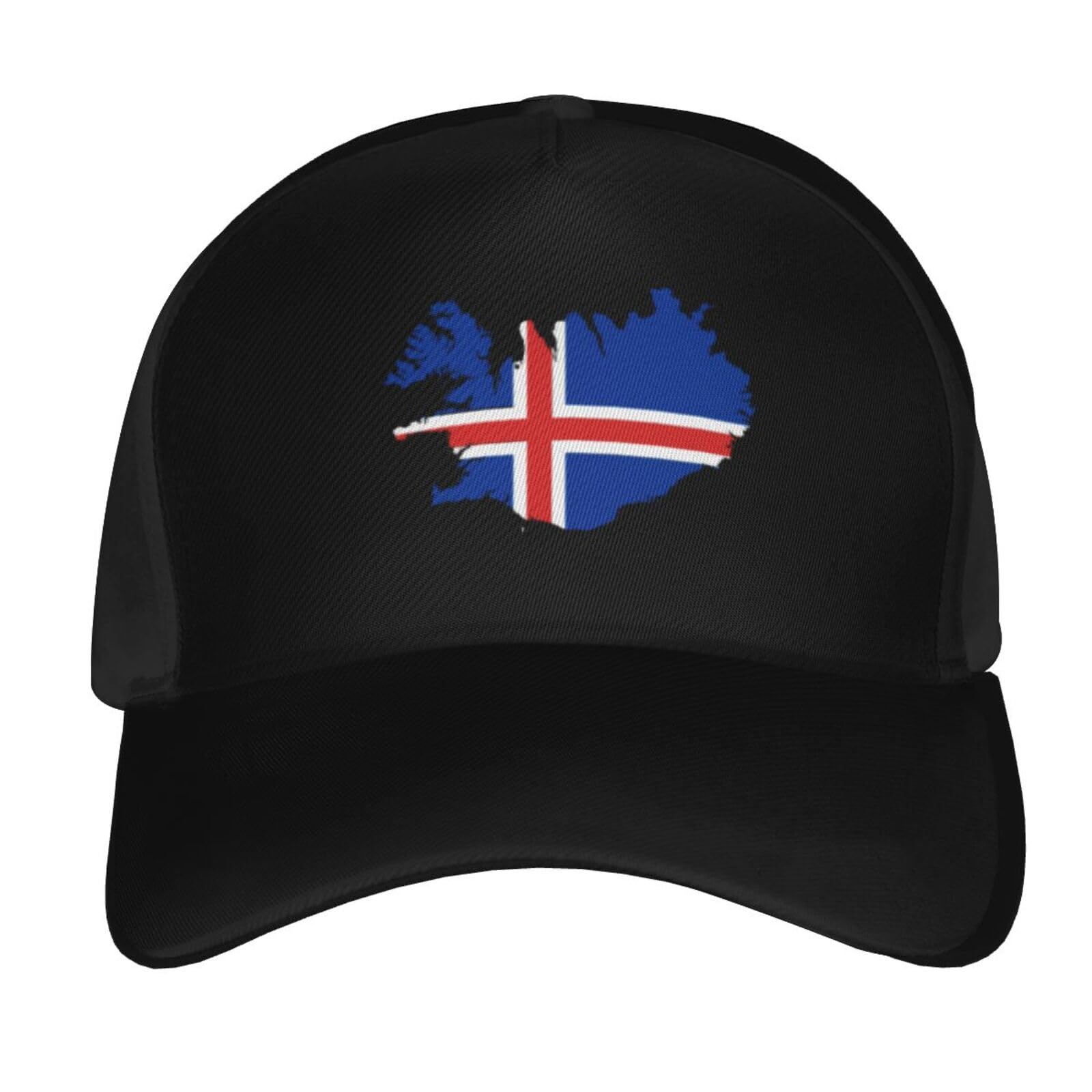 LIFANGMI Iceland Terrain Map Baseball Cap for Men Women Breathable Baseball Caps Casual Outdoor Hat Adjustable Trucker Hats Dad Cap Black