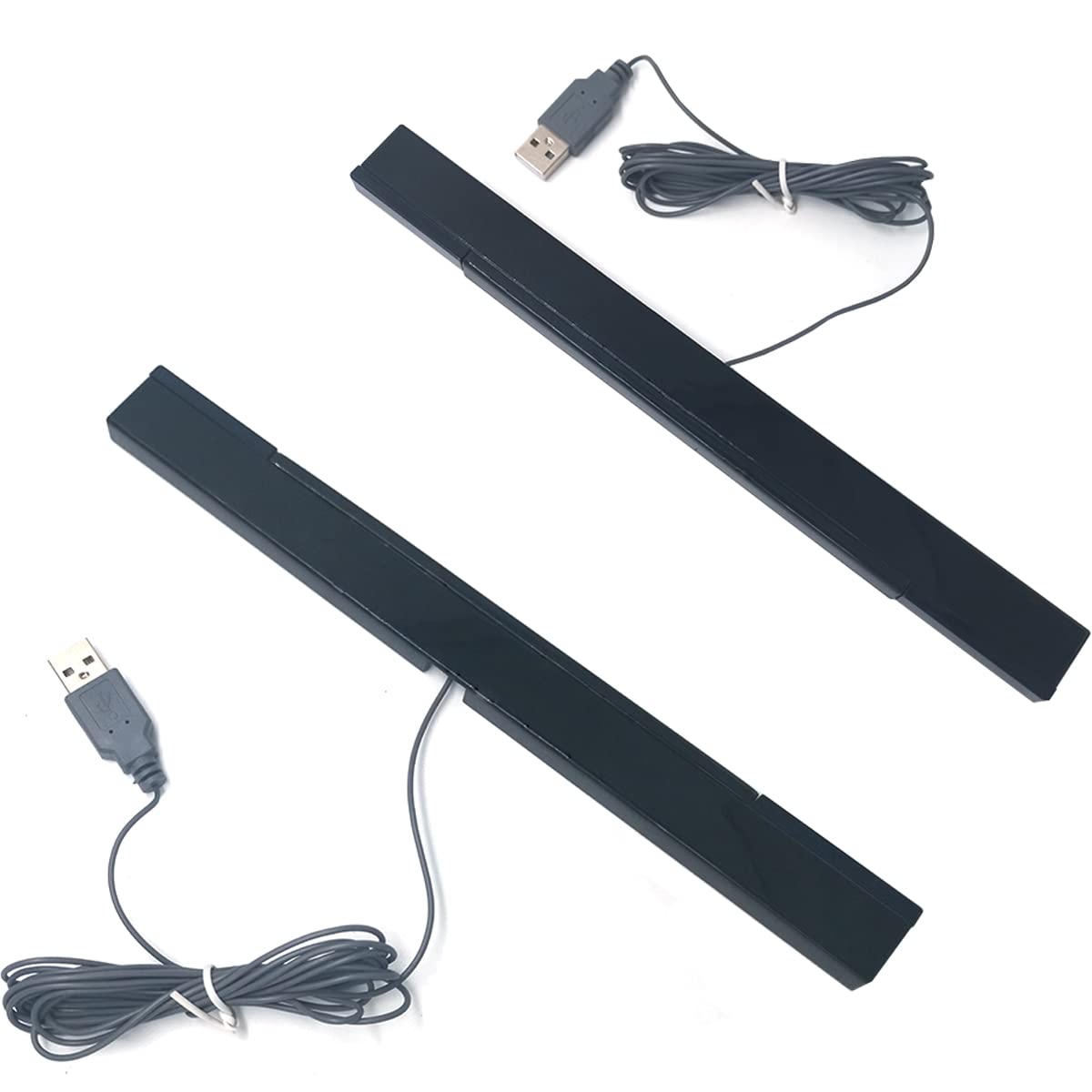 Tuboopy Wii Sensor Bar Replacement for Nintendo Console - Wired USB Infrared IR Light Stand for Wii U Motion Ray Dolphin(Black)