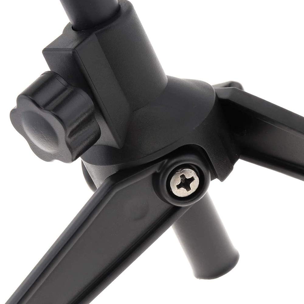 Microphone Tripod Stand Desktop, Shock Mount Desk Mic Holder with Pop Filter Net for Online Broadcasting Chatting Singing Meeting