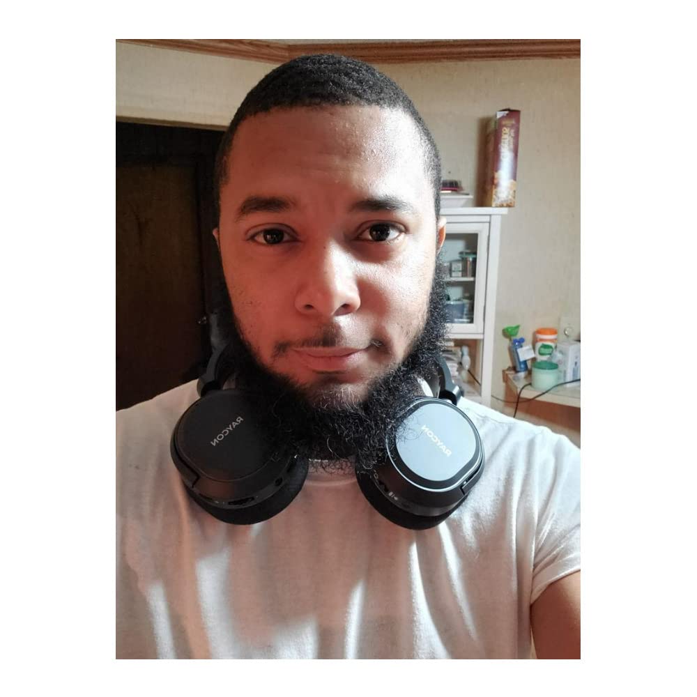Raycon Gaming Headphones Wireless with built in Retractable HD Mic, 45ms Ultra-Low latency, 26 Hours of Battery, Bluetooth 5.0 (Deep Space Black)