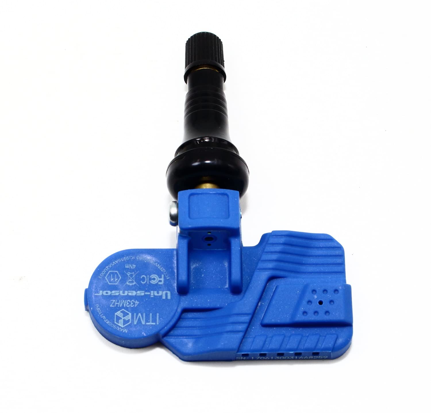 Set of 4 ITM TPMS 433mhz Tire Pressure Sensors for BMW Mini Replaces 36106856227 36106874829 w/Black Rubber Valve Stems Aftermarket Replacement
