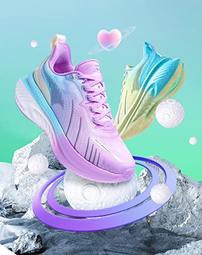 O-Resilio Max Cushioning Running Shoes for Men & Women Wide Cushioned Lightweight Athletic Supportive Road Running Shoes with Arch Support Light Purple Size US Men 12