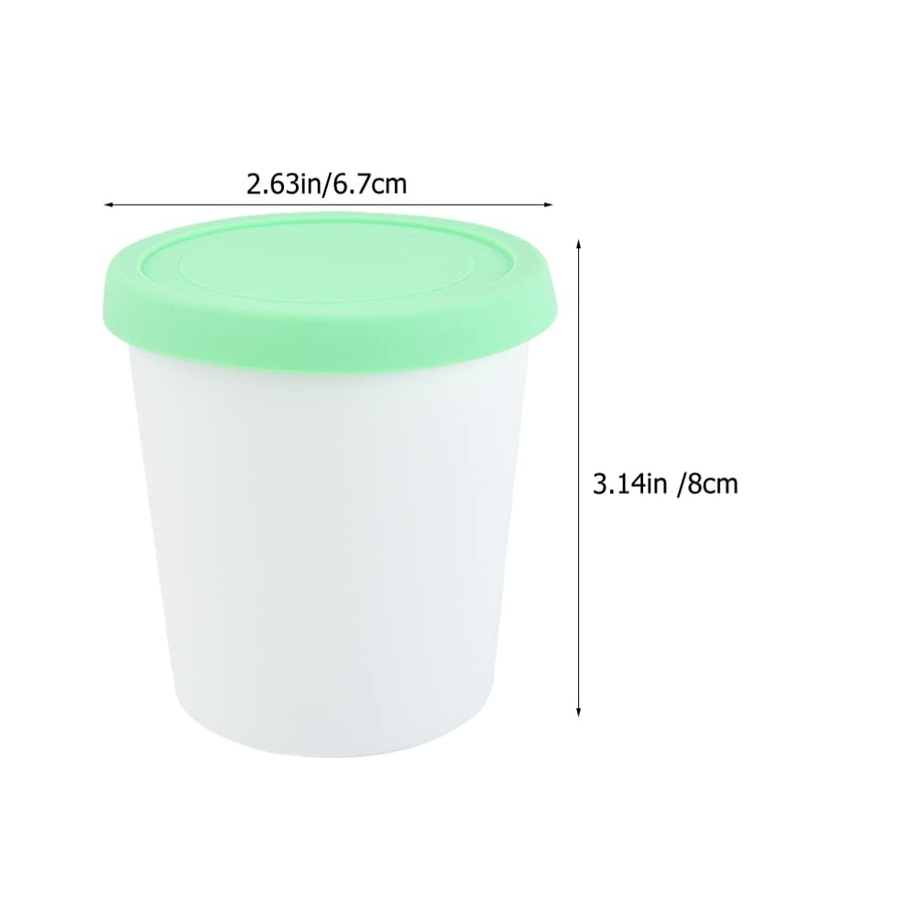 STOBAZA Ice Cream Pint Containers Freezer Storage Tubs with Silicone Lids for Ice Cream, Sorbet, Yogurt and Soup, Reusable Ice Cream Containers for Meal Prep,2.64 x 2.64 x 3.15 inches