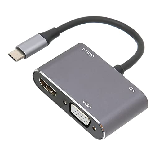USB Hub, 4 in 1 Adapter High Definition Silver 5 Gbps Easy to Use Metal for Laptops for Keyboard for Mouse for Phones