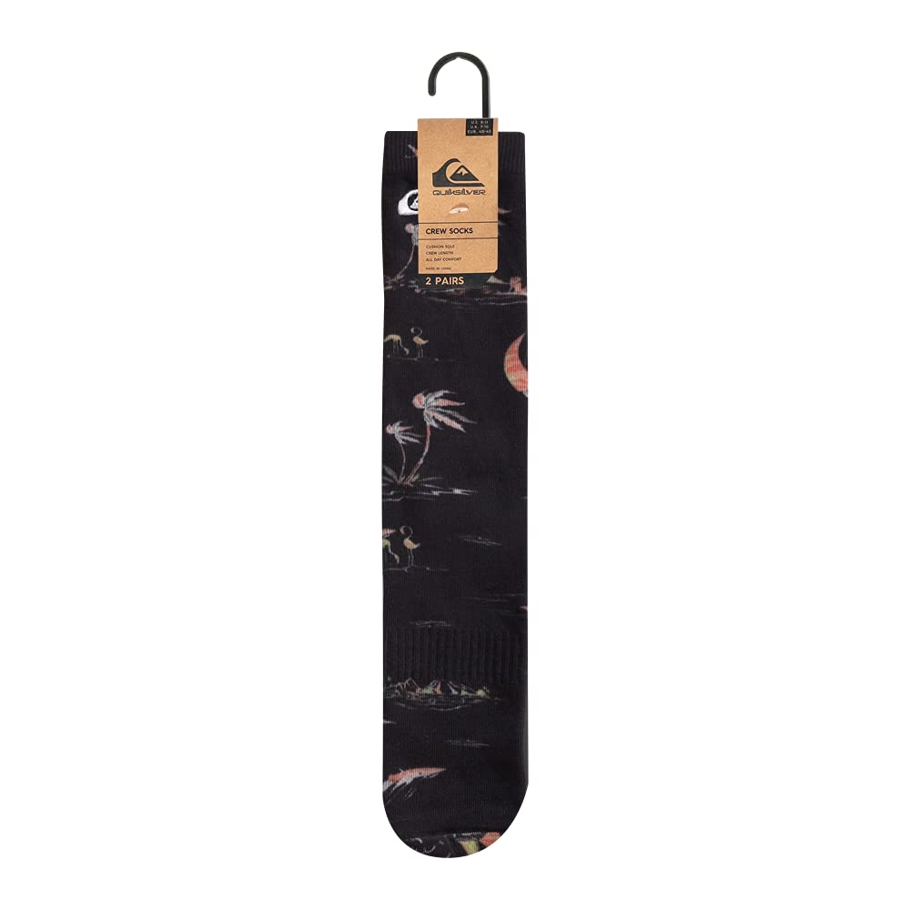 Quiksilver mens Half Cushion Crew Socks, Navy Ombre (2 Pack), One Size US
