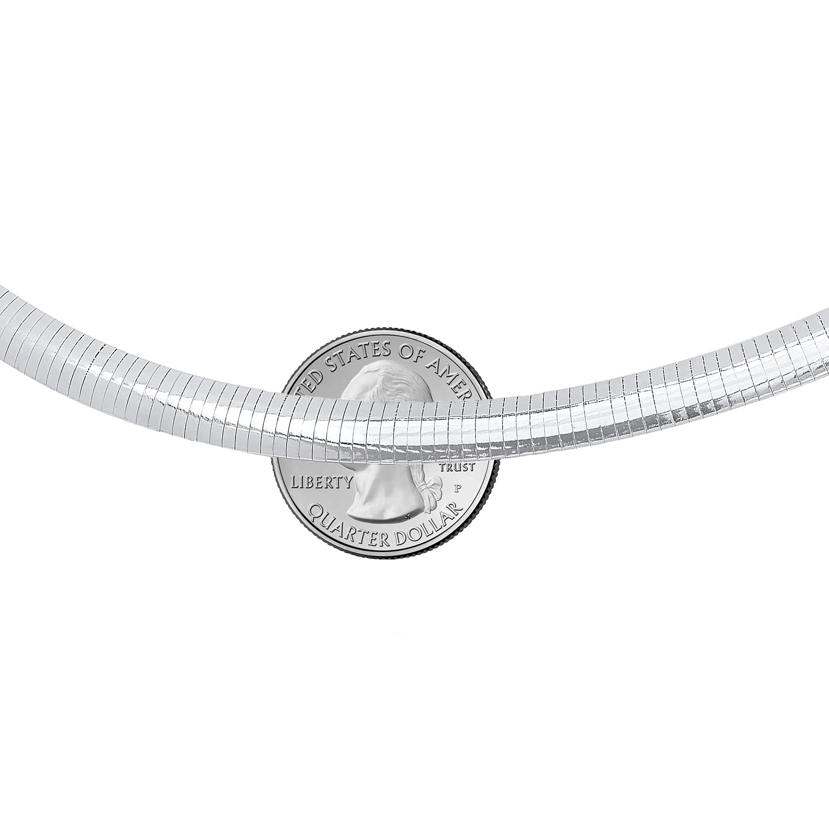 Savlano 925 Sterling Silver 8MM Italian Solid Flat Omega Chain Necklace for Women - Made in Italy Comes With a Gift Box (18)