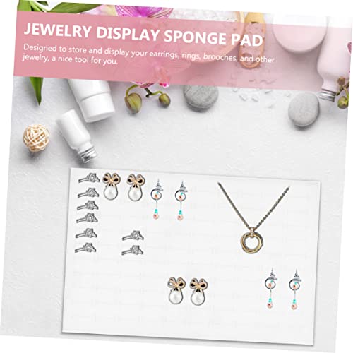 OKUMEYR 10pcs jewelry box pad showcase display for selling ear stud holder necklace foam insert drawer ring organizer earrings showcase trays earrings insert foam pad velvet sponge white