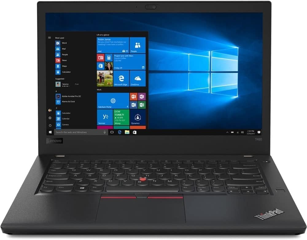 Lenovo ThinkPad T480 14" HD Business Laptop, Intel Core i5-8350U up to 3.20GHz, 16GB DDR4 RAM, 1TB SSD, HDMI, Type-C, USB 3.0, SD Card Reader, Windows 10 Pro 64-bit (Renewed)