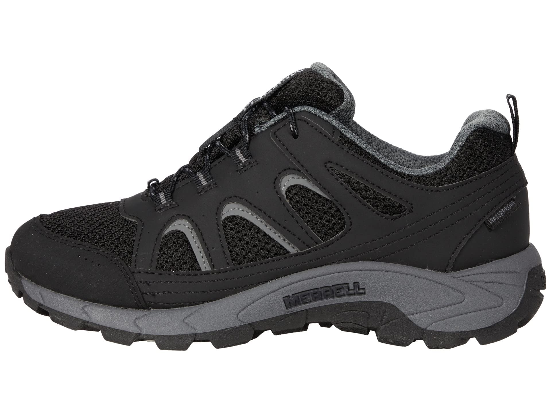 Merrell Oakcreek Low Lace WTRPF Hiking Sneaker, Black/Grey, 6.5 US Unisex Big Kid